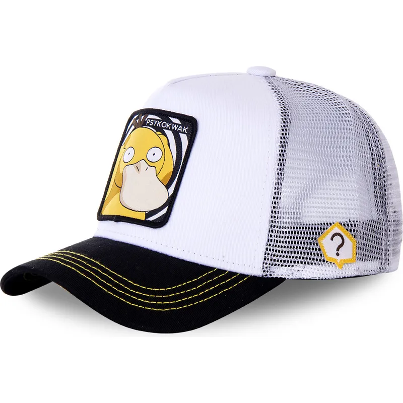 Capslab Psyduck PSY3 Pokémon White and Black Trucker Hat: Caphunters.lv